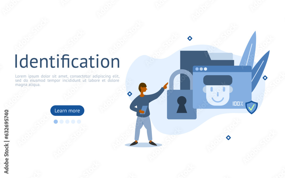 Identification illustration set. characters use face shapes to verify ...
