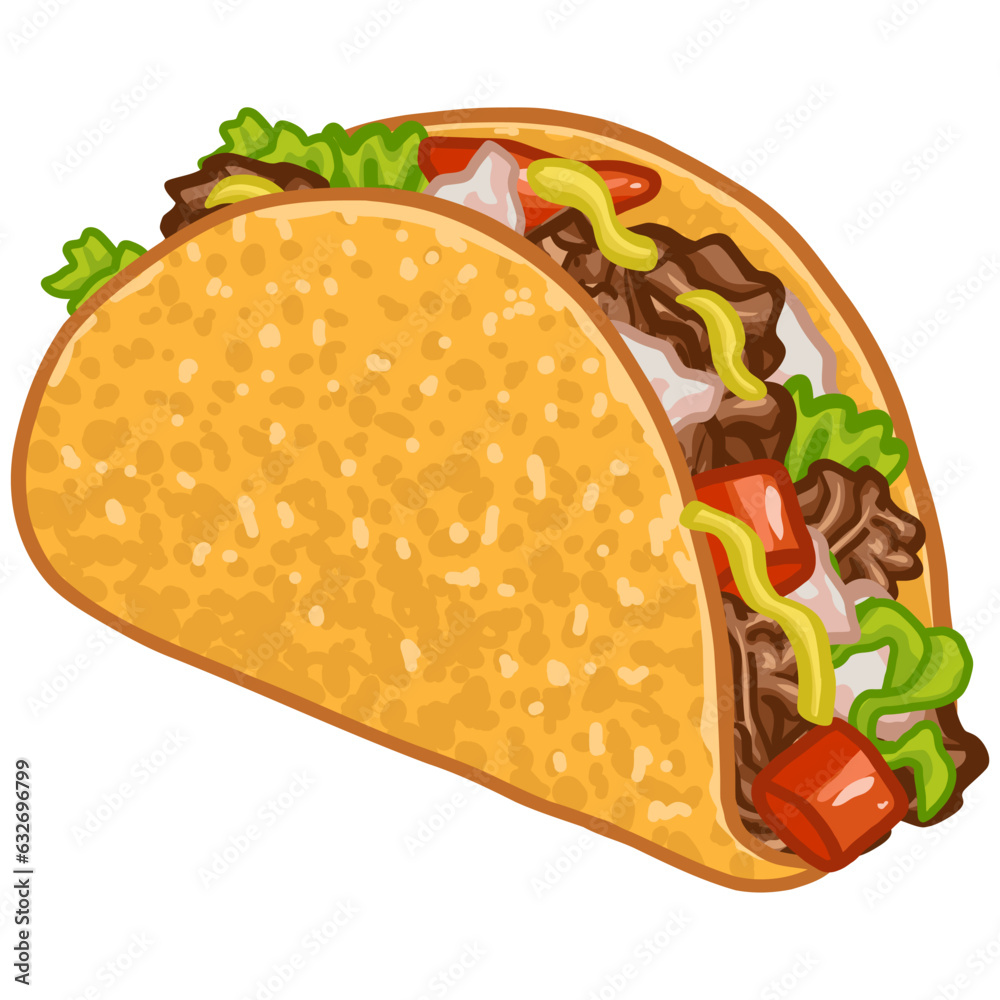 Taco Birria Tacos Quesabirria Mexican Traditional Food Illustration ...