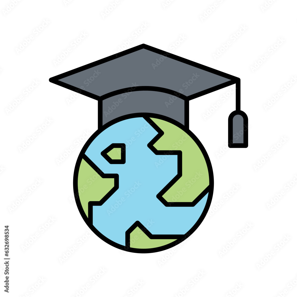 Study abroad icon Stock Vector | Adobe Stock