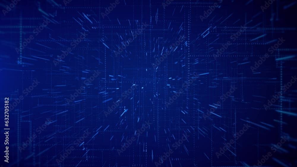 3D Cyberspace Big Data Digital Business Hi tech Background 4k animation. Lines numbers matrix ...