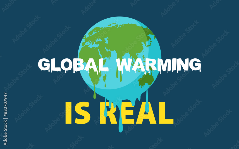 This illustration shows a melting Earth with the impactful message ...