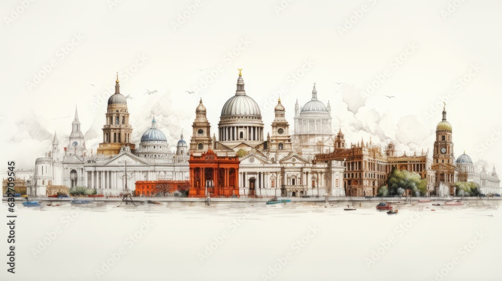 Realistic drawing of the most important landmarks of all countries on ...