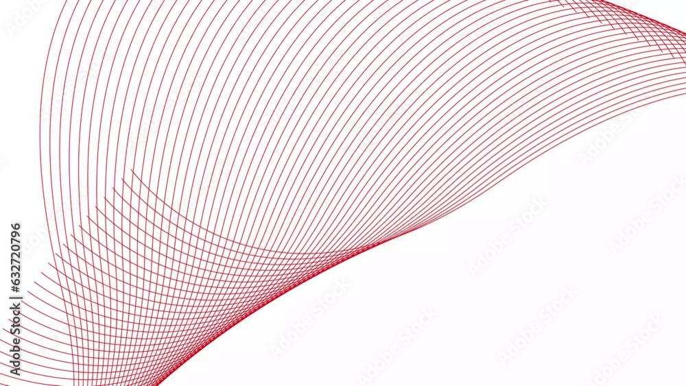 Abstract geometric rotate red line wave animation. Pale red background ...