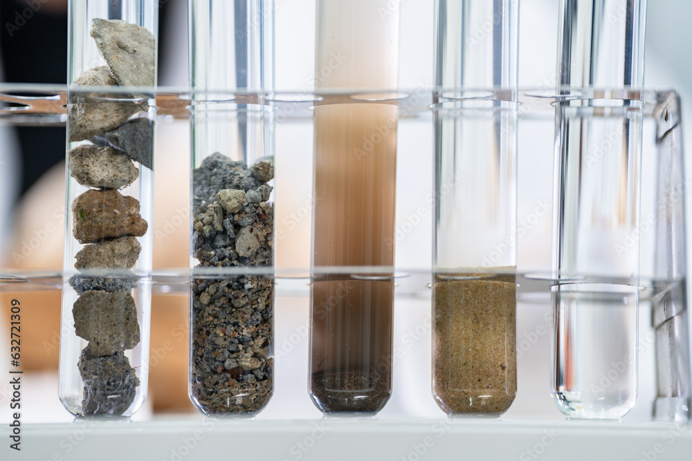 Geology science laboratory research concept, sample test analysis of ...
