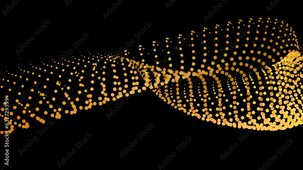 Data vibrate pulse dot particle wave. Abstract bulge hyperbola sinusoid ...