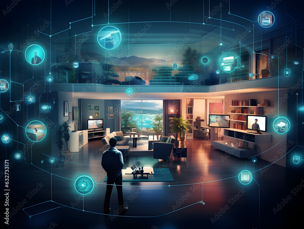 Internet of Things - Network of Connected Devices Illustrating the ...