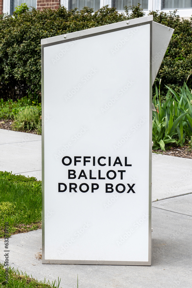 plain white ballot box with text Official Ballot Drop Box Stock Photo ...