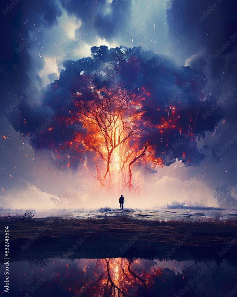 Surreal astral travel in double exposure, combines map and wonder ...
