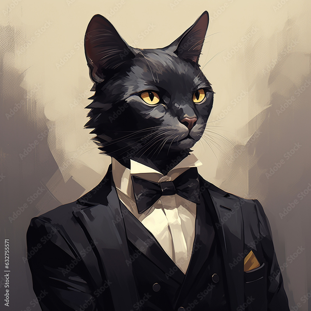 cat pfp ( profile picture ) | cat in a black tuxedo(3) Stock ...