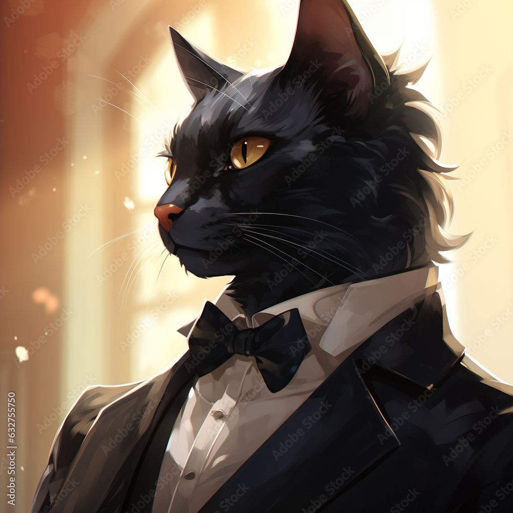 cat pfp ( profile picture ) | cat in a black tuxedo(1) Stock ...