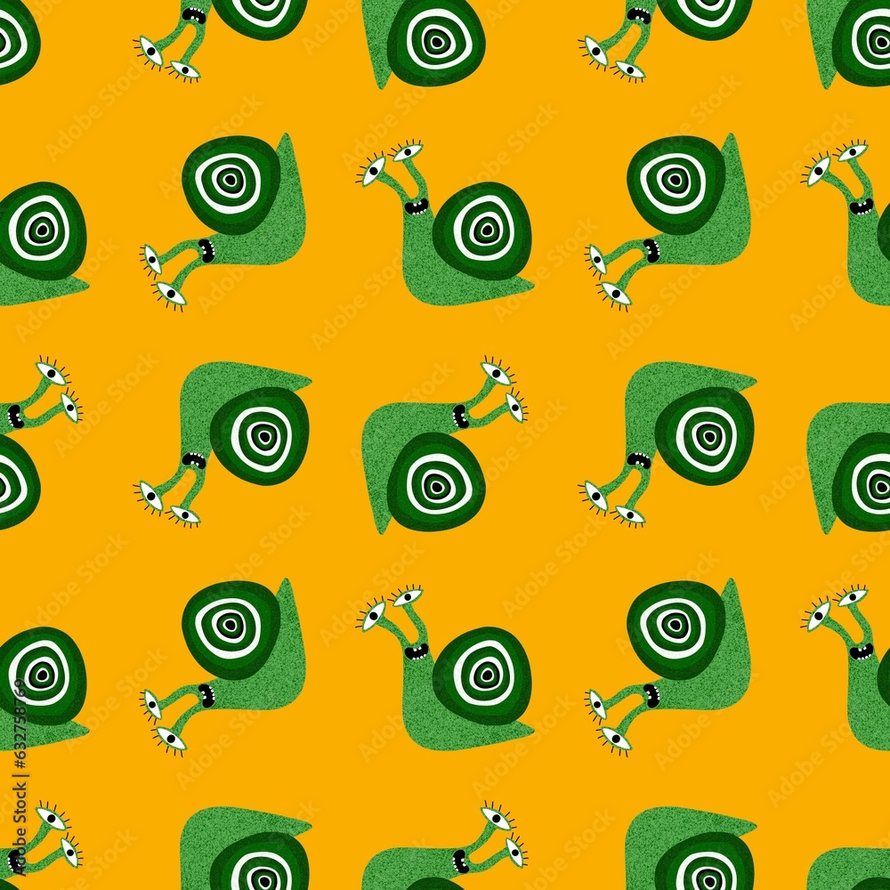 Cartoon animals seamless snails pattern for fabrics and wrapping paper ...