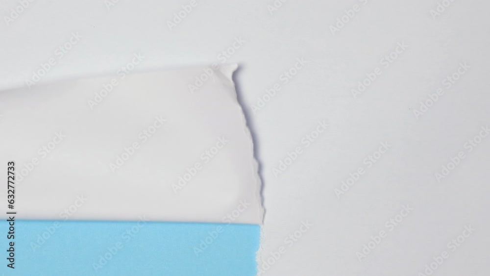 Torn paper place for your content. White torn paper on blue background ...