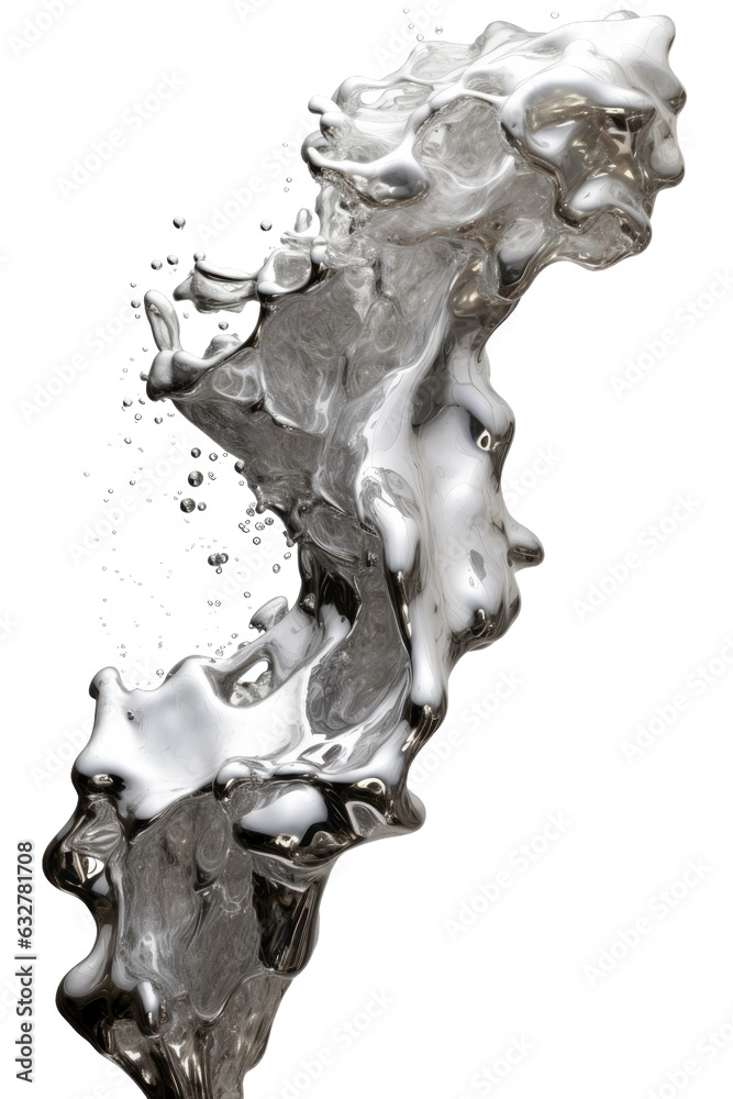 glistening molten silver splash frozen in an abstract futuristic 3d ...