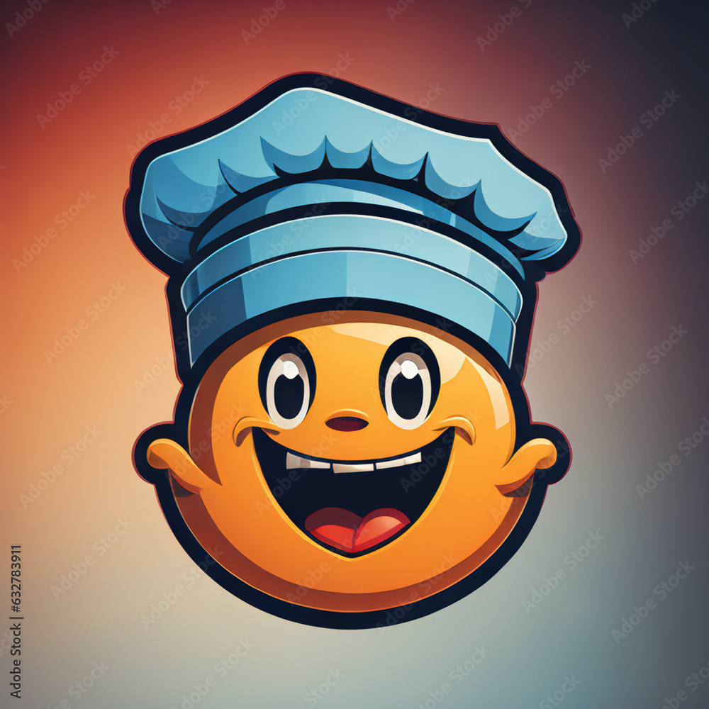 Chef figurine, Miniature chef, emoji with chef hat. Miniature stop ...