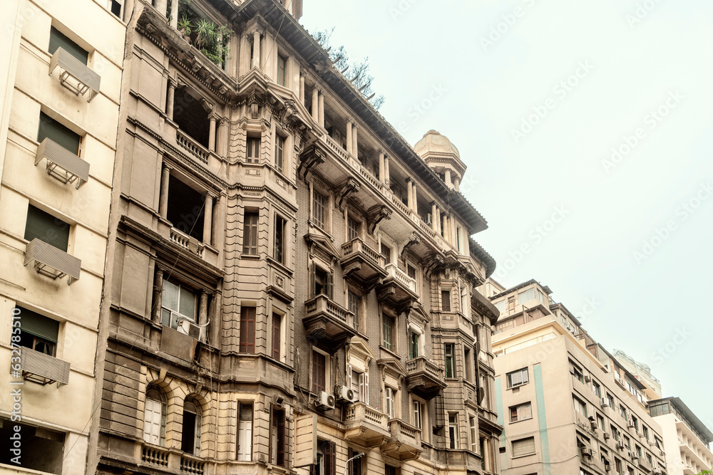 Historic houses in European colonial style near Talaat Harb Square ...