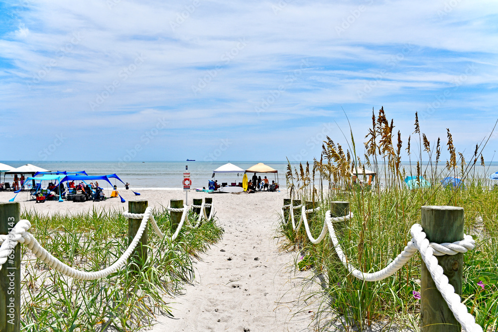 Sandy path leading to Cocoa Beach, Florida near Cape Canaveral in ...