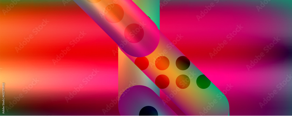 Round shapes and lines with fluid gradients abstract background. Vector ...
