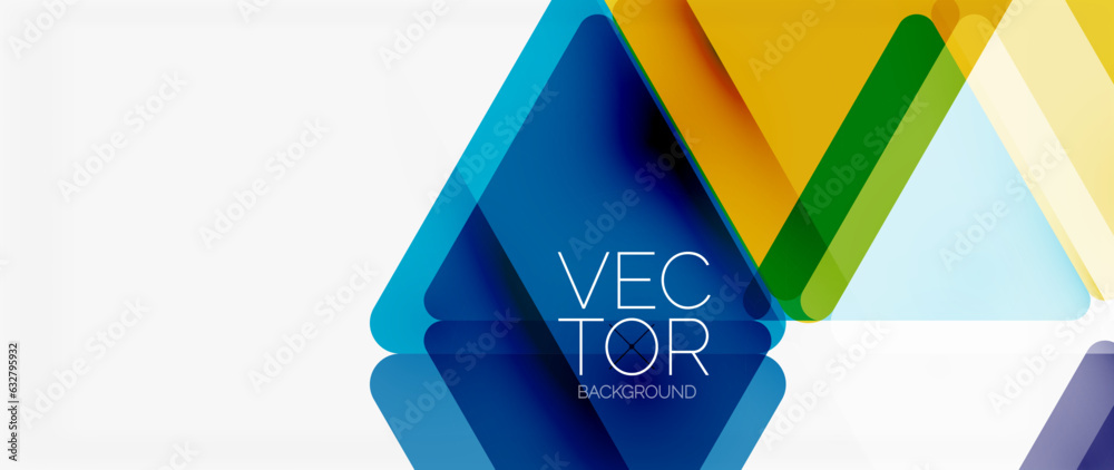 Abstract background. Color transparent triangles in mosaic style with ...