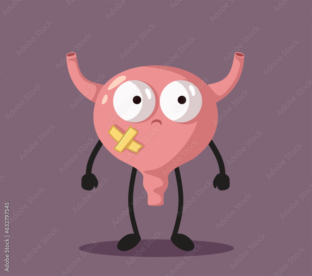 Sad Unhappy Bladder Internal Organ Vector Mascot Character. Conceptual ...