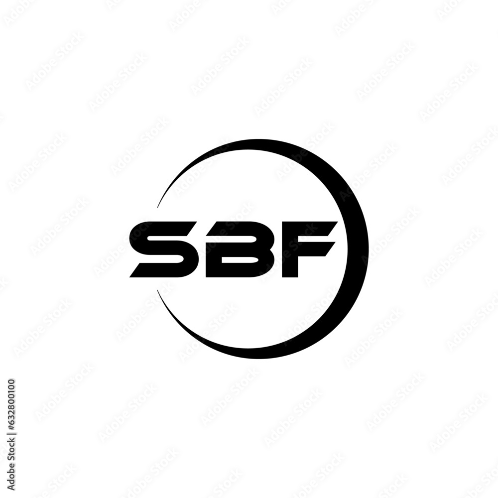 SBF letter logo design with white background in illustrator, cube logo ...
