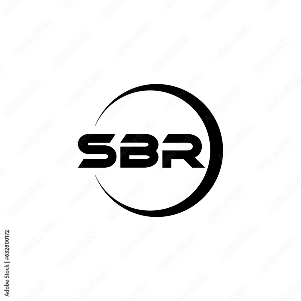 SBR letter logo design with white background in illustrator, cube logo ...