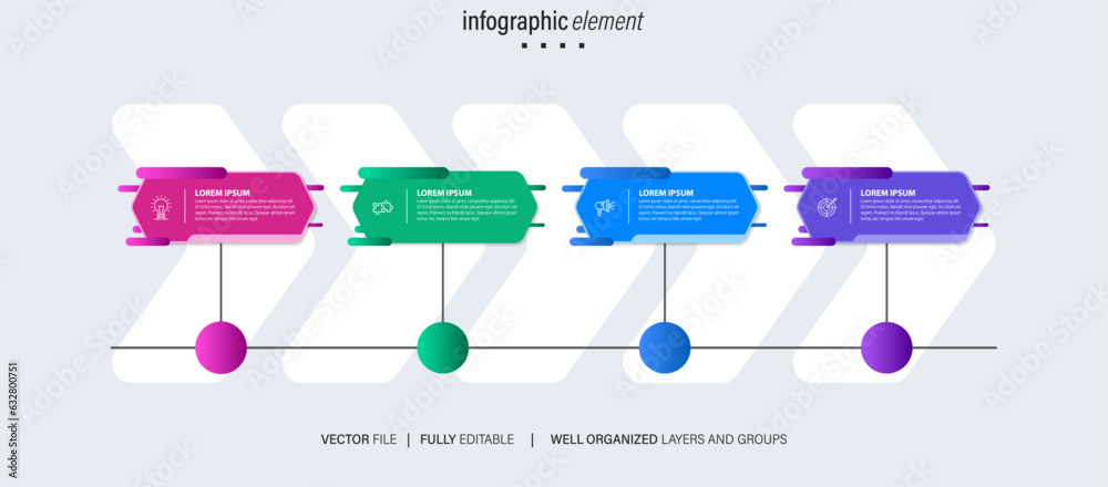 Line step infographic. 4 options workflow diagram, number infograph ...