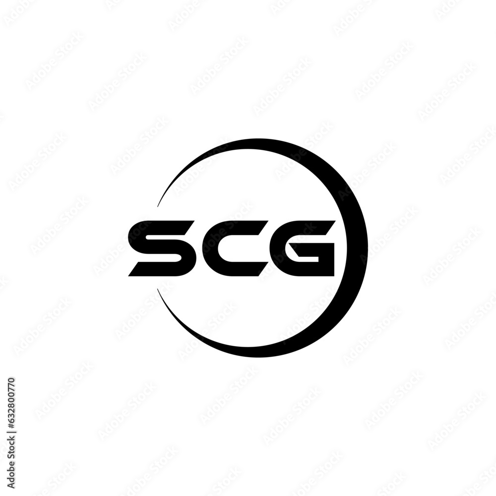 SCG letter logo design with white background in illustrator, cube logo ...