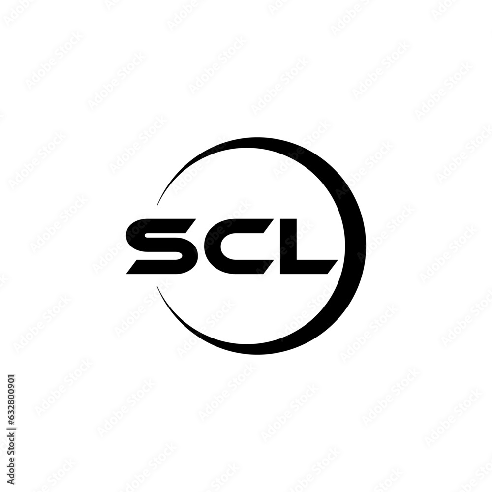 SCL letter logo design with white background in illustrator, cube logo ...