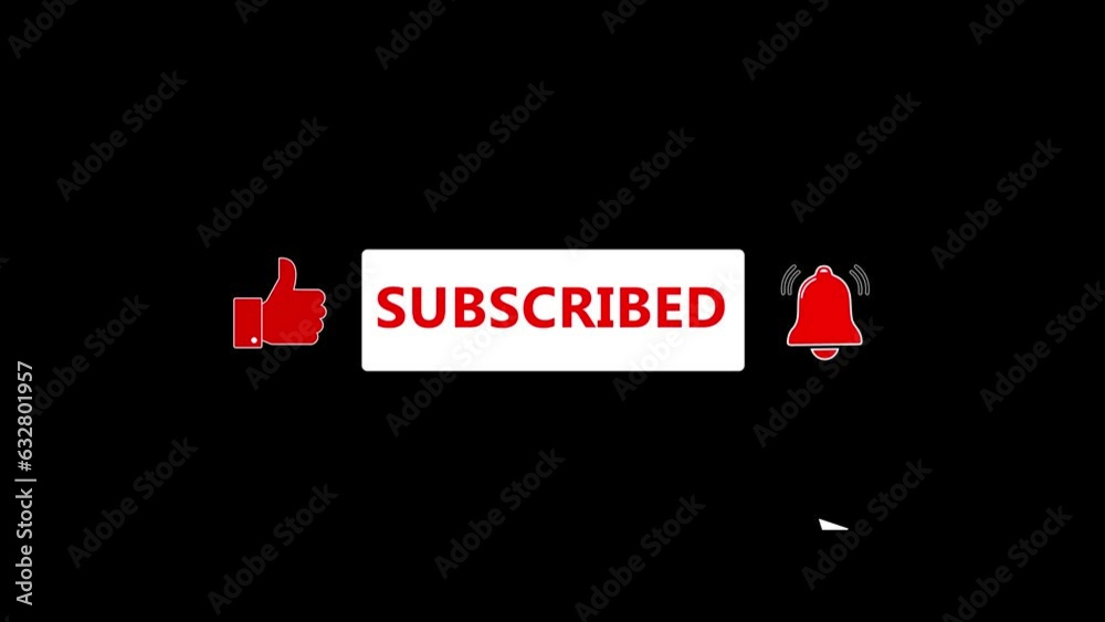 Animation of Social Network. Arrow clicking a Subscribe Button. like ...