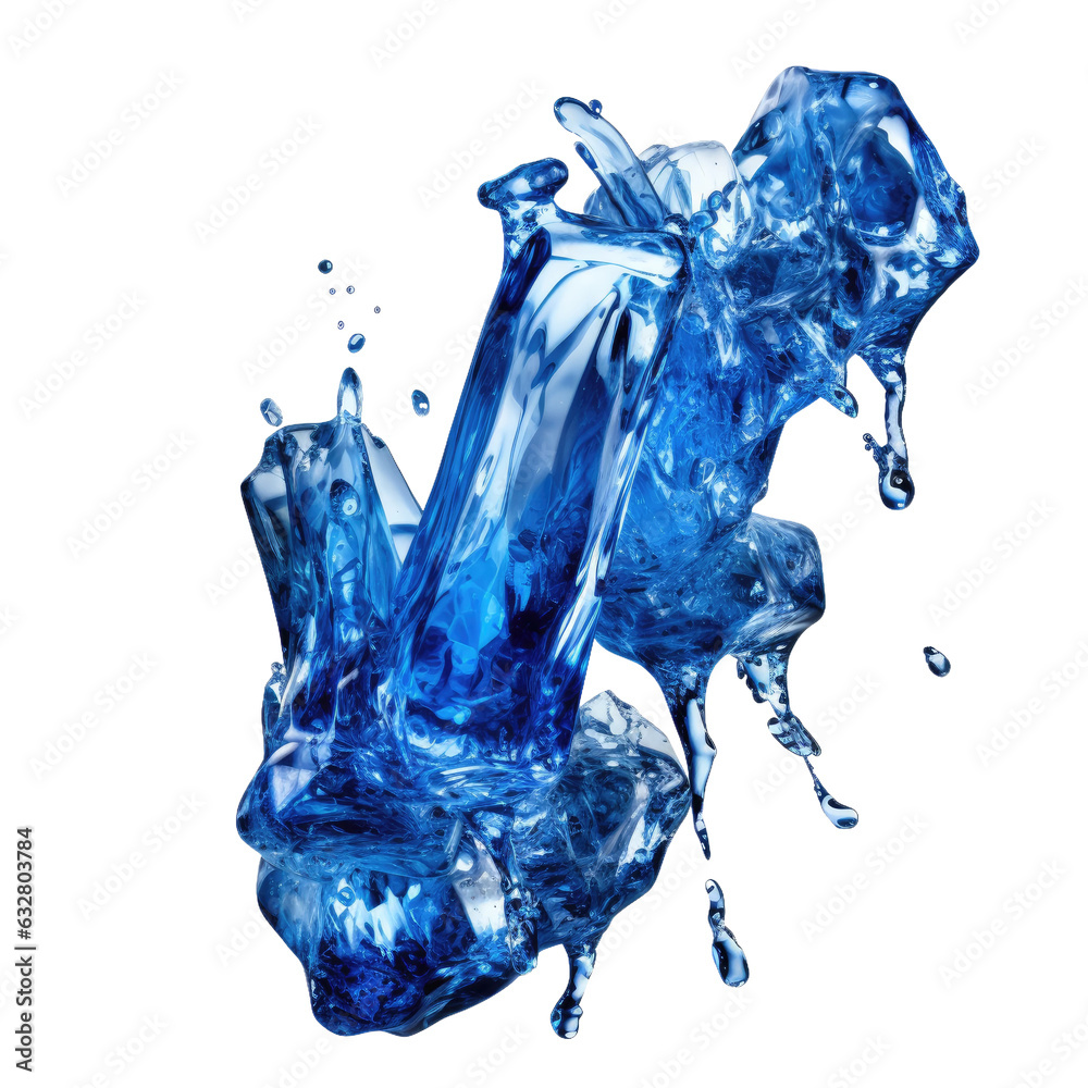 dripping sapphire cascades frozen in an abstract futuristic 3d texture ...