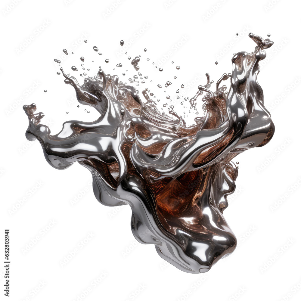 flowing molten metal frozen in an abstract futuristic 3d texture ...