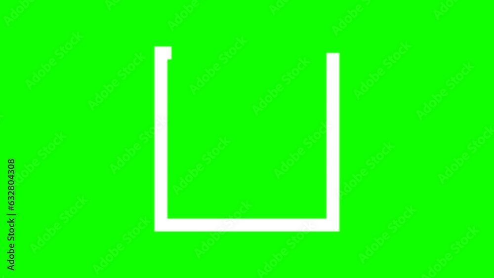 Rectangle green screen 4k. Rectangle line with white color. Drawing ...