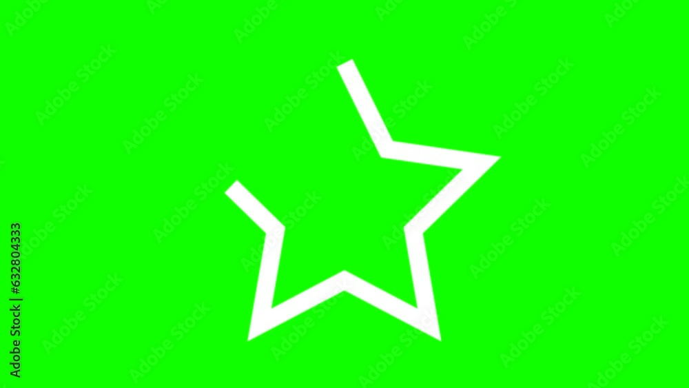 Star green screen 4k. Star line with white color. Drawing star shape ...