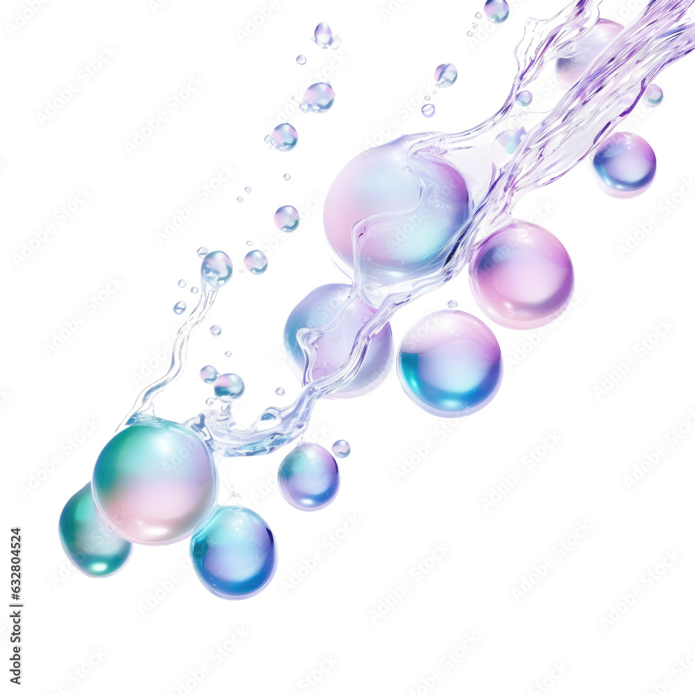 iridescent pearl liquid droplets splash frozen in an abstract ...