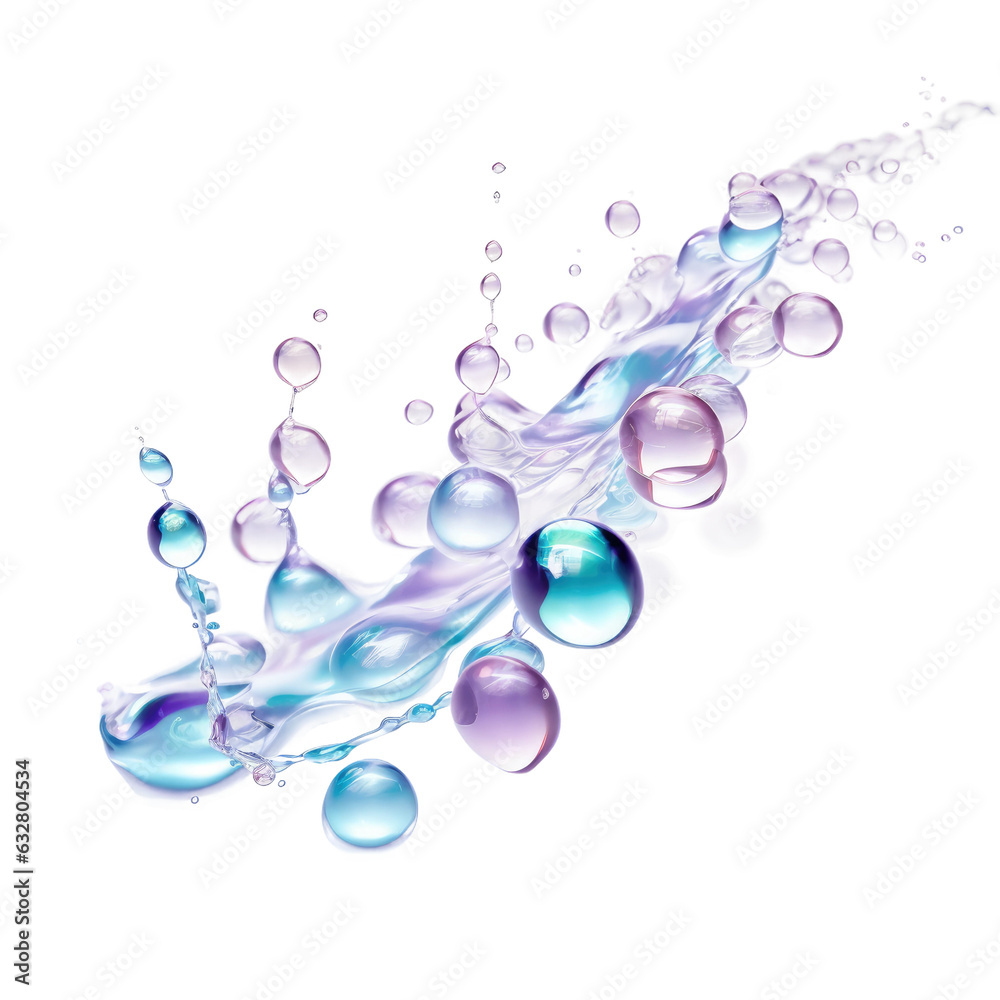 iridescent liquid pearl droplets splash frozen in an abstract ...