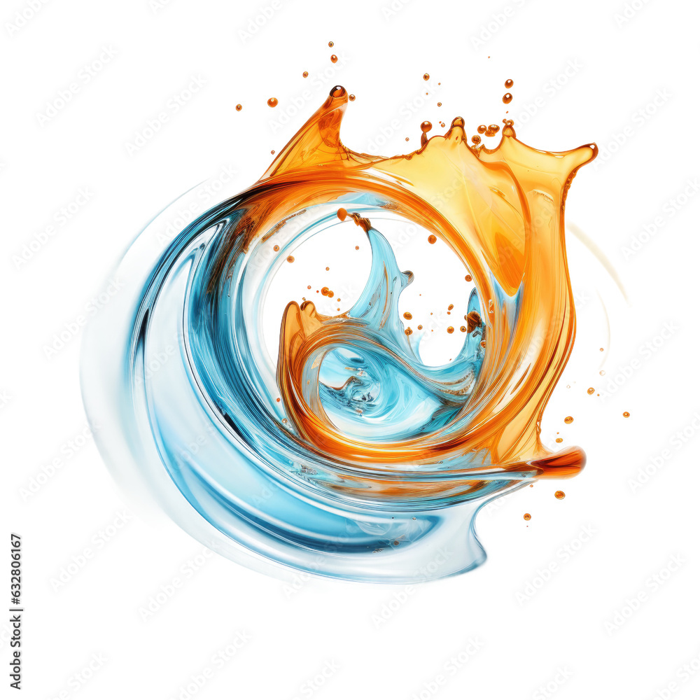 swirling liquid amber and topaz splash frozen in an abstract futuristic ...