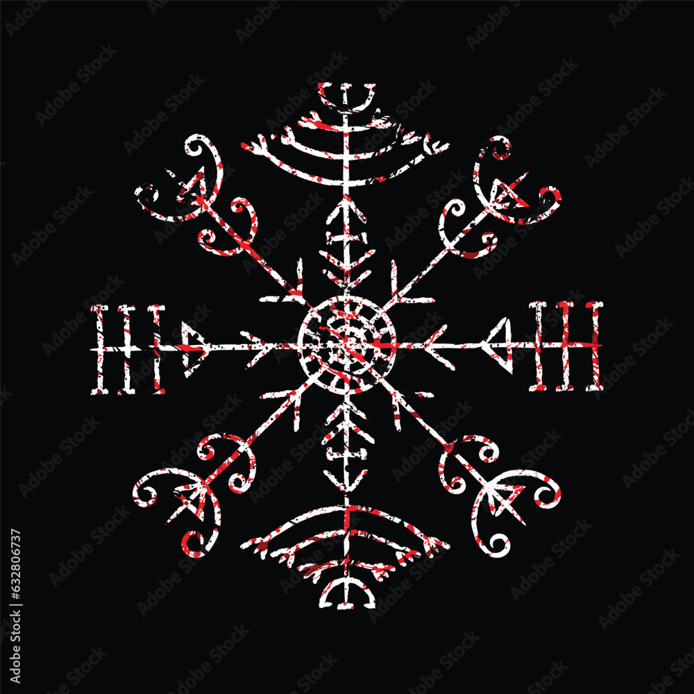 Veldismagn blood Icelandic rune protection symbol Stock Vector | Adobe ...