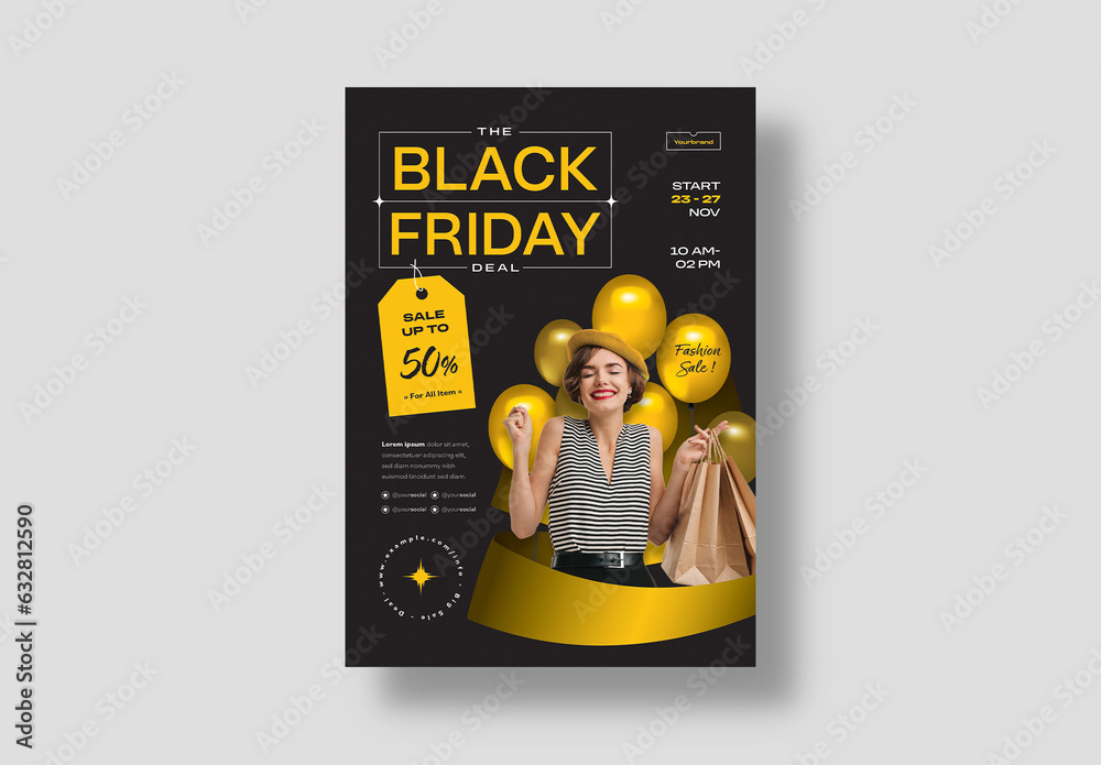 Black Friday Retail Sale Flyer Poster Banner Layout Stock Template ...