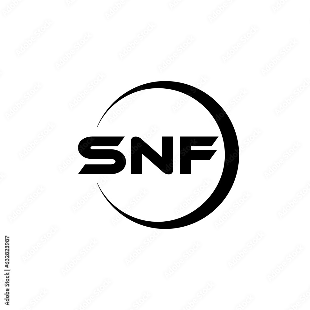 SNF letter logo design with white background in illustrator, cube logo ...