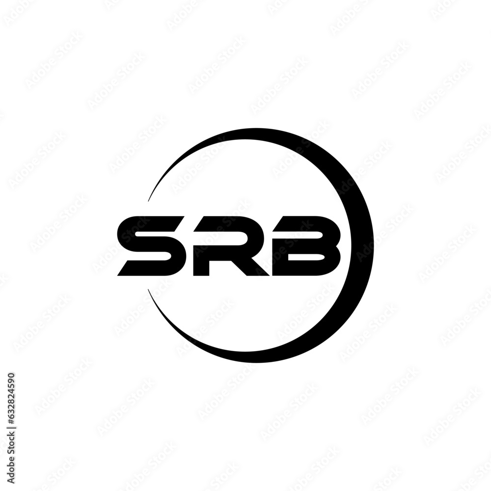 SRB letter logo design with white background in illustrator, cube logo ...