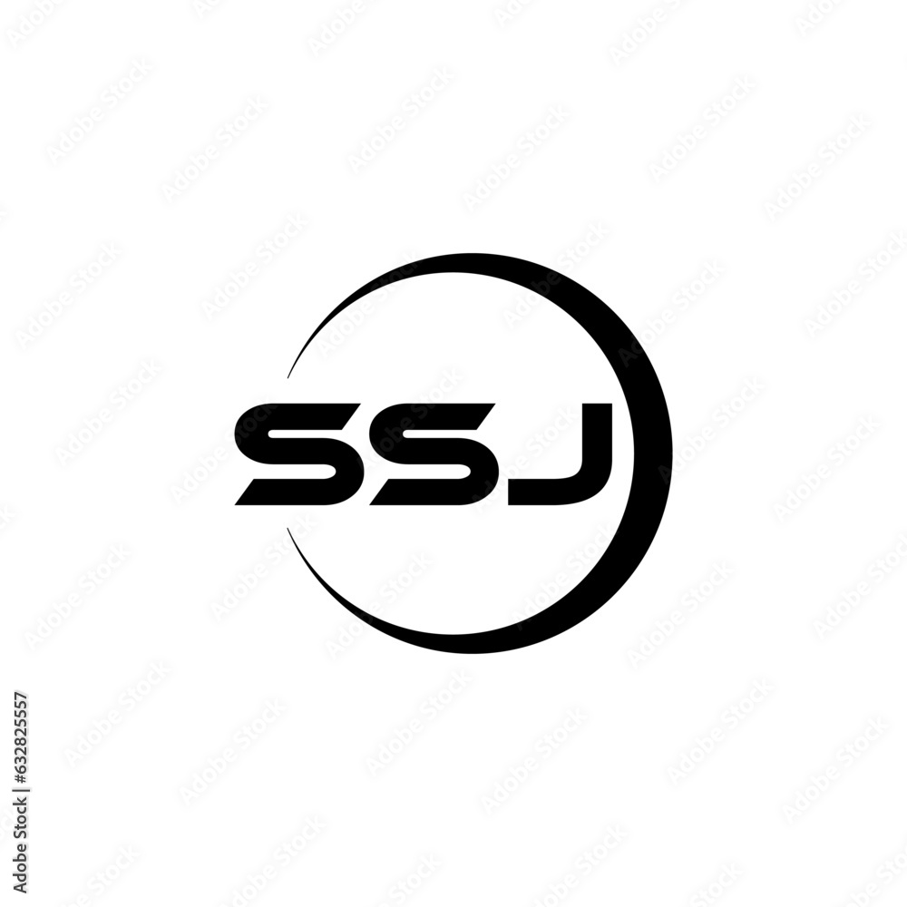 SSJ letter logo design with white background in illustrator, cube logo ...