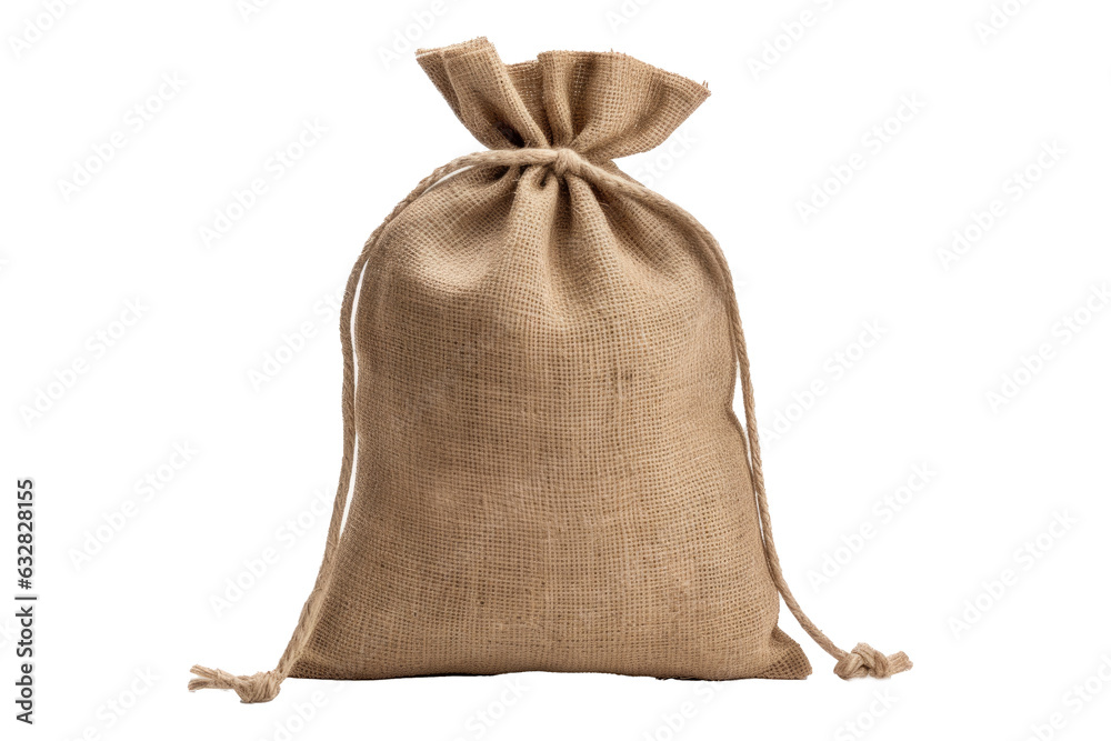 Burlap sack isolated on white or transparent background. Png file Stock ...