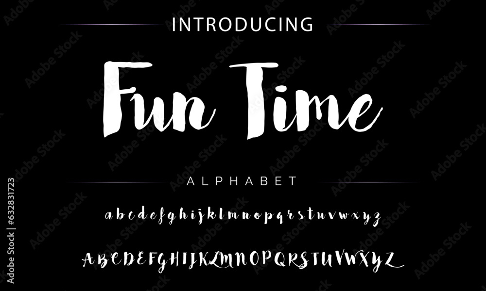 Fun Time signature Font Calligraphy Logotype Script Brush Font Type ...