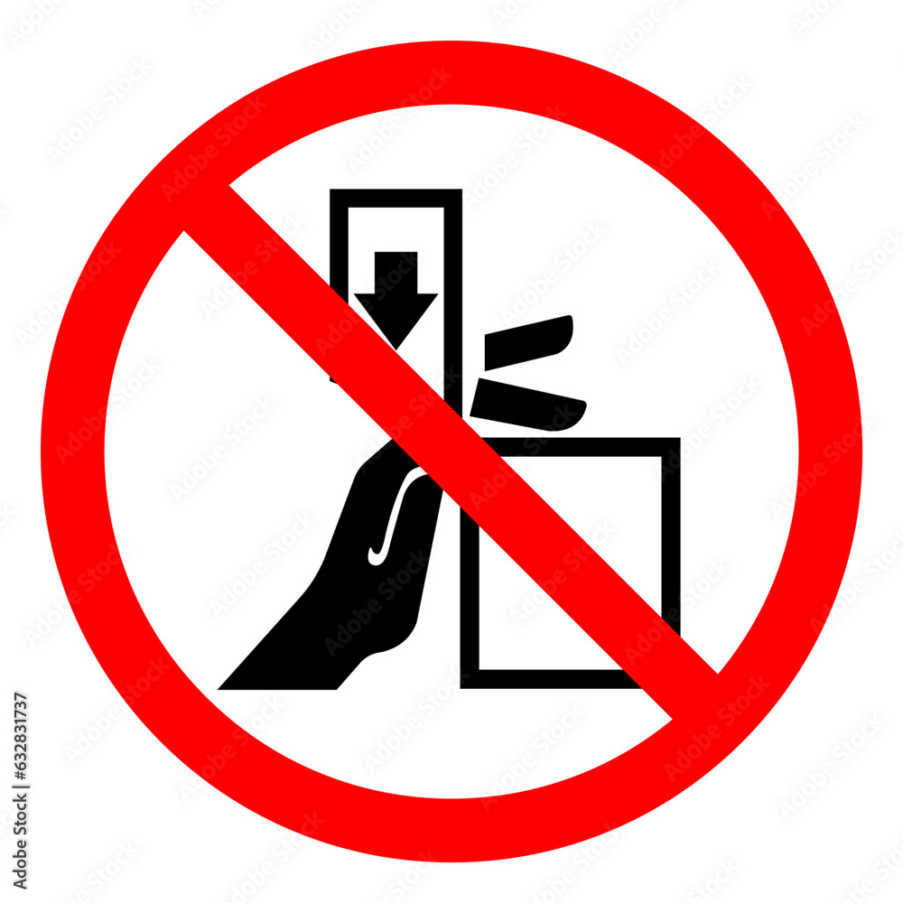 Injury Hazard Crush and Cutting Of Finger Hazard Symbol Sign, Vector ...