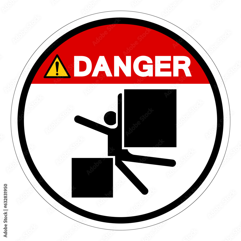Danger Crush From Equipment Will Injury Or Kill Symbol Sign, Vector ...