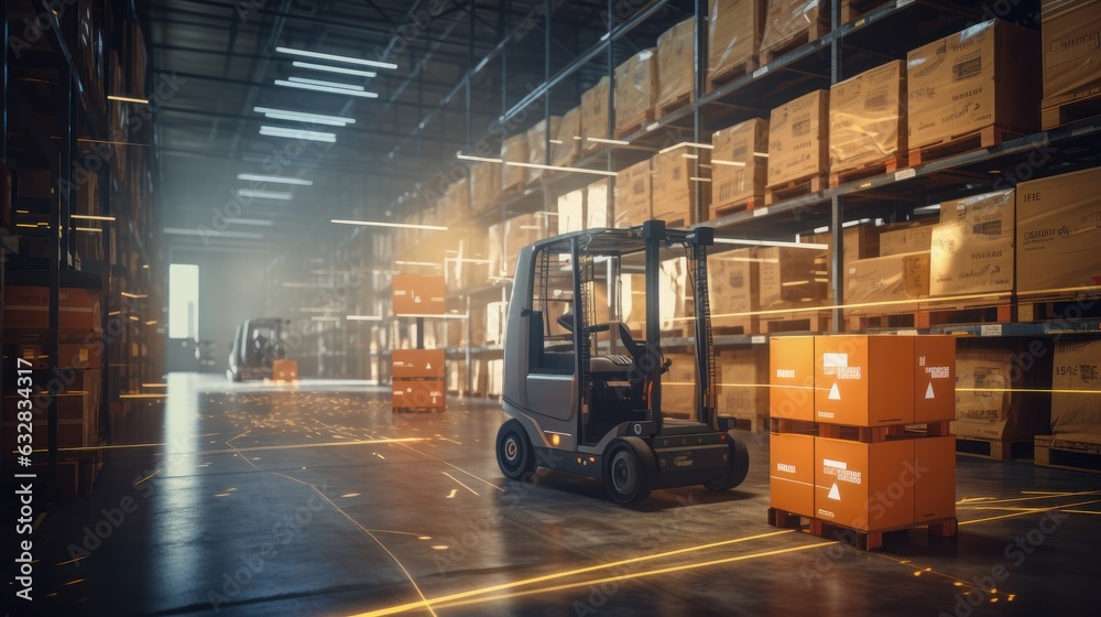 Autonomous Forklift Drives on the Warehouse with Sensors Scanning ... Autonomous Forklift Drives on the Warehouse with Sensors Scanning ...