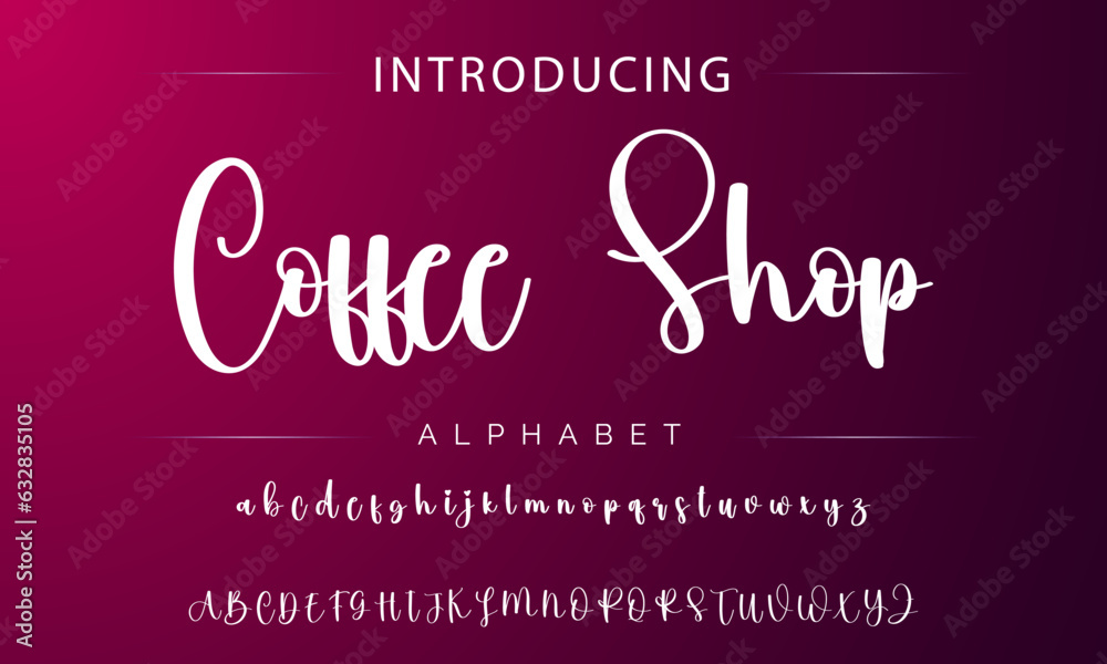Coffee Shop Font Handwritten Signature Brush Font Type Font lettering ...