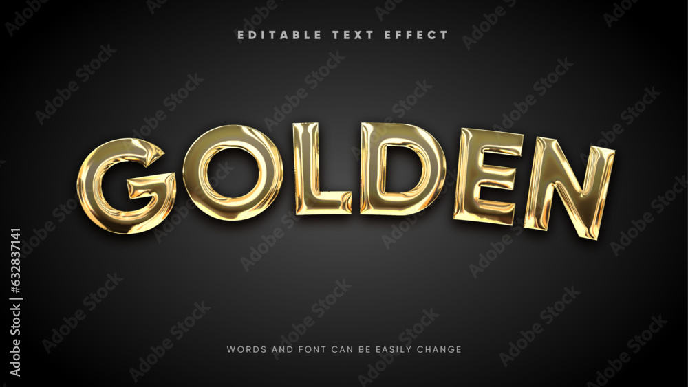 Editable text effect, shining gold text effect Stock Vector | Adobe Stock