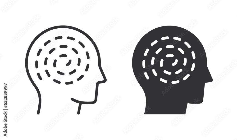 Neuroplasticity icons. Vector illustration isolated on white. Stock ...