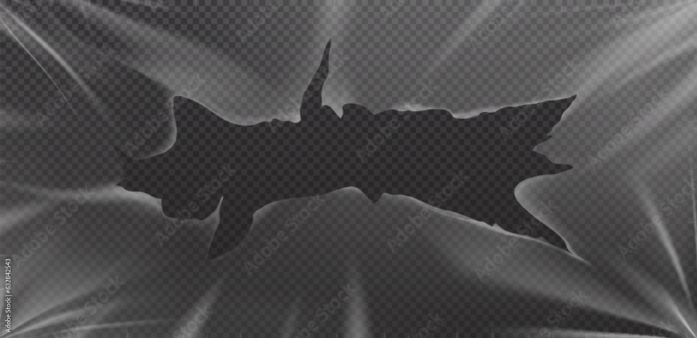 Torn vinyl cover plastic texture with hole edge background. Cd wrap ...